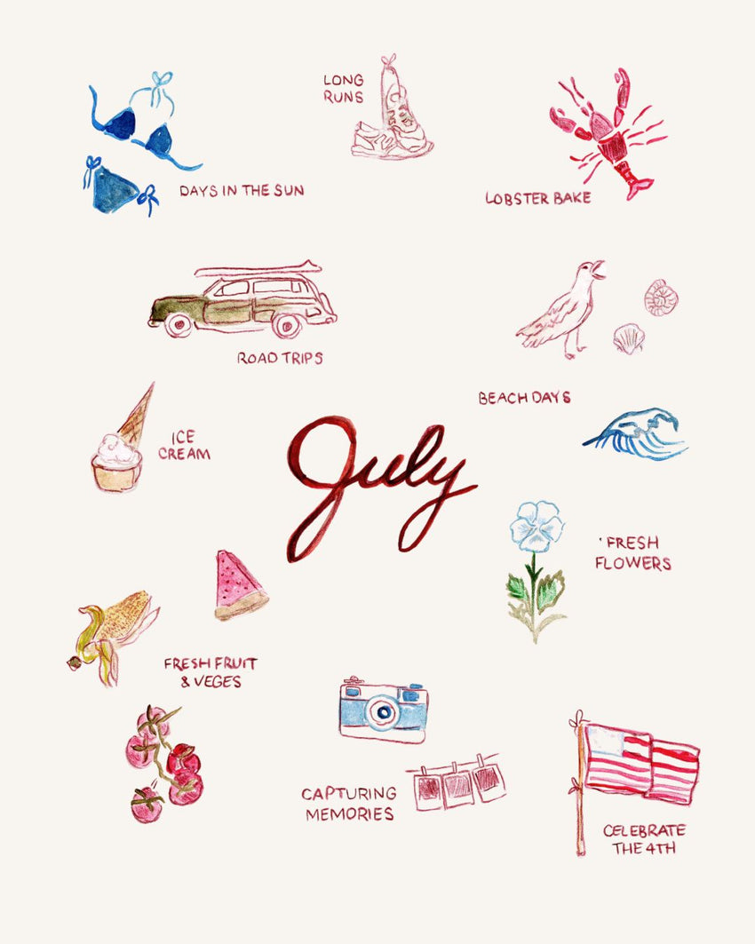 Free July Wallpaper Download – Summer-Inspired Illustration for Phone ...